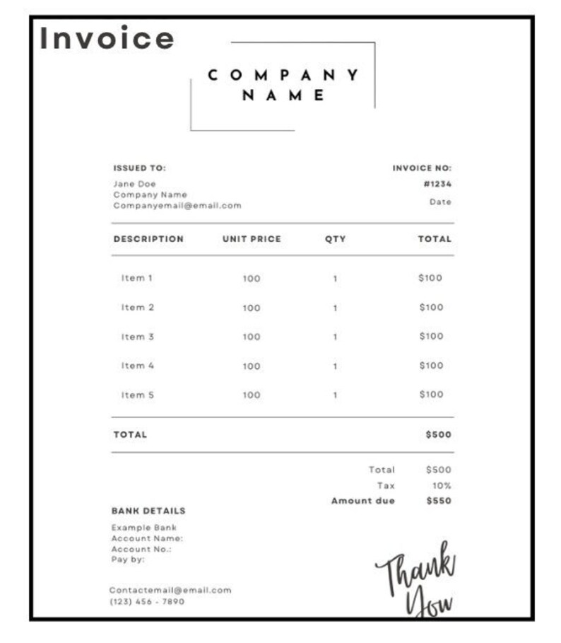 Minimalist Invoice Template, Invoice Template, Minimalist Design ...
