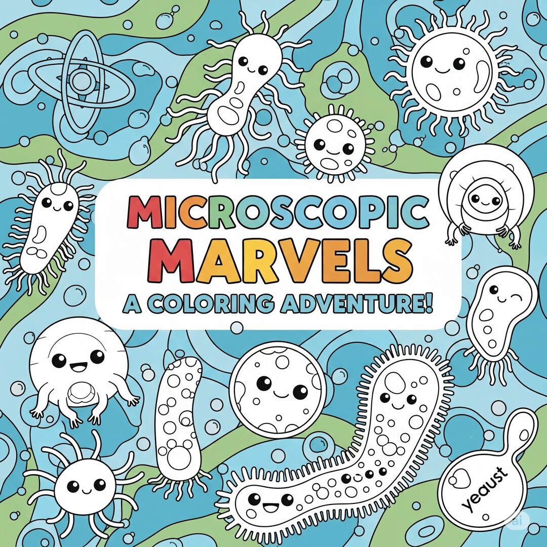 Microscopic Marvels: A Coloring Adventure- Instant Downloadable PDF - Etsy