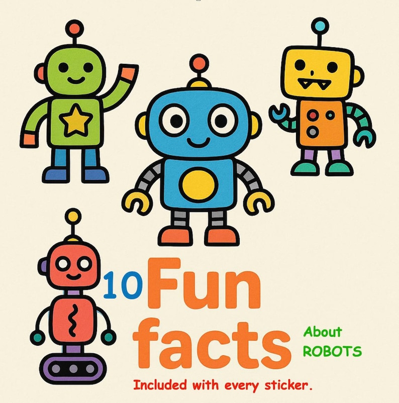 Colorme Robot Sticker - DIY Color Your Own Robot Stickers for Kids ...