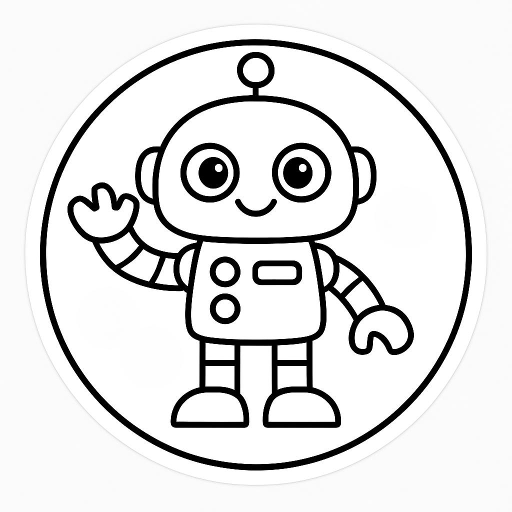 Colorme Robot Sticker - DIY Color Your Own Robot Stickers for Kids ...