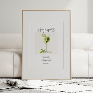 Hugo Spritz Cocktail Print Hugo Print Printable Drink Illustration ...