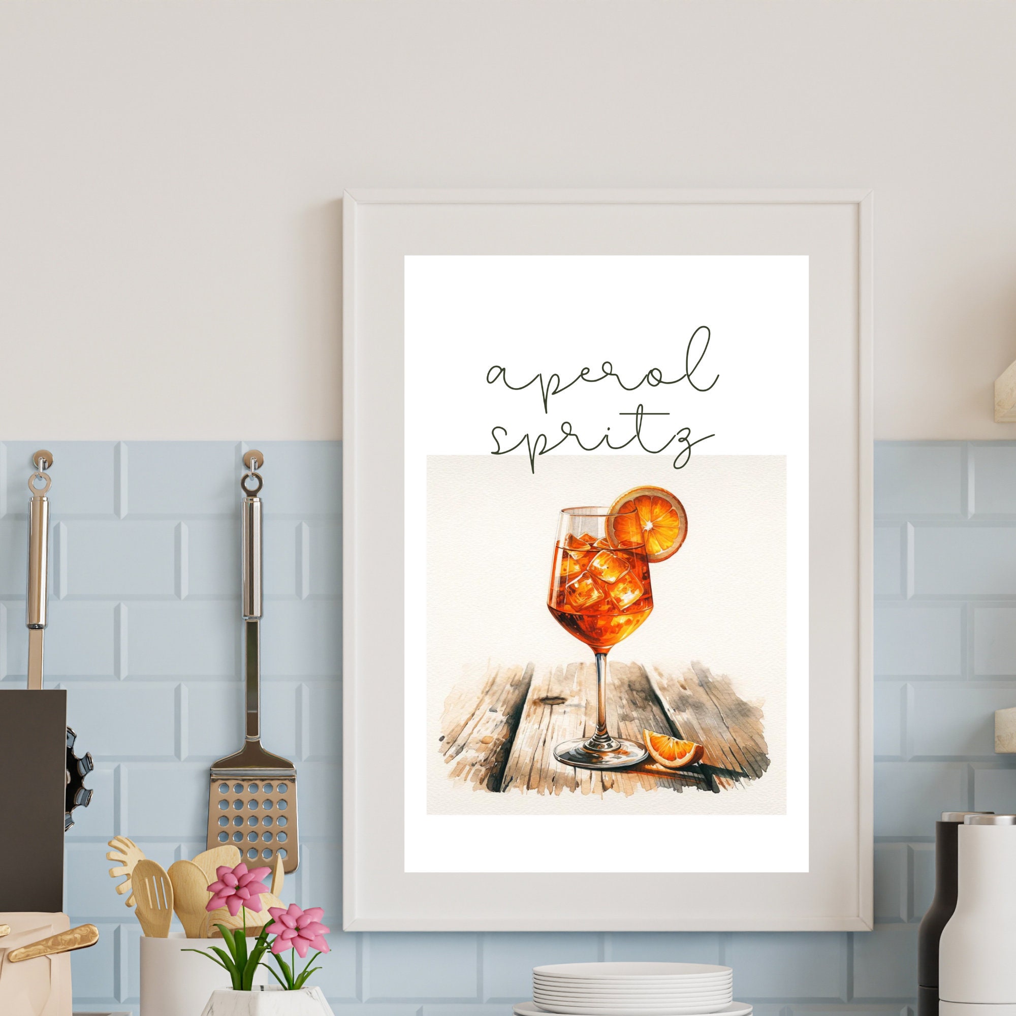 Aperol Spritz Print Cocktail Poster Cocktail Posters Signature Cocktail ...