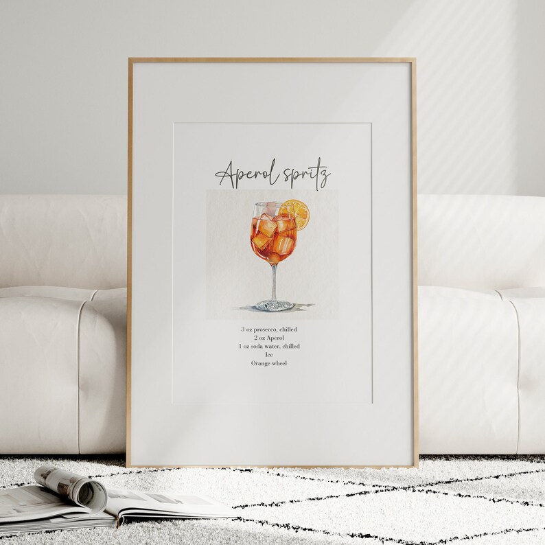 Aperol Spritz Cocktail Print Aperol Print Drink Illustration Aperol ...