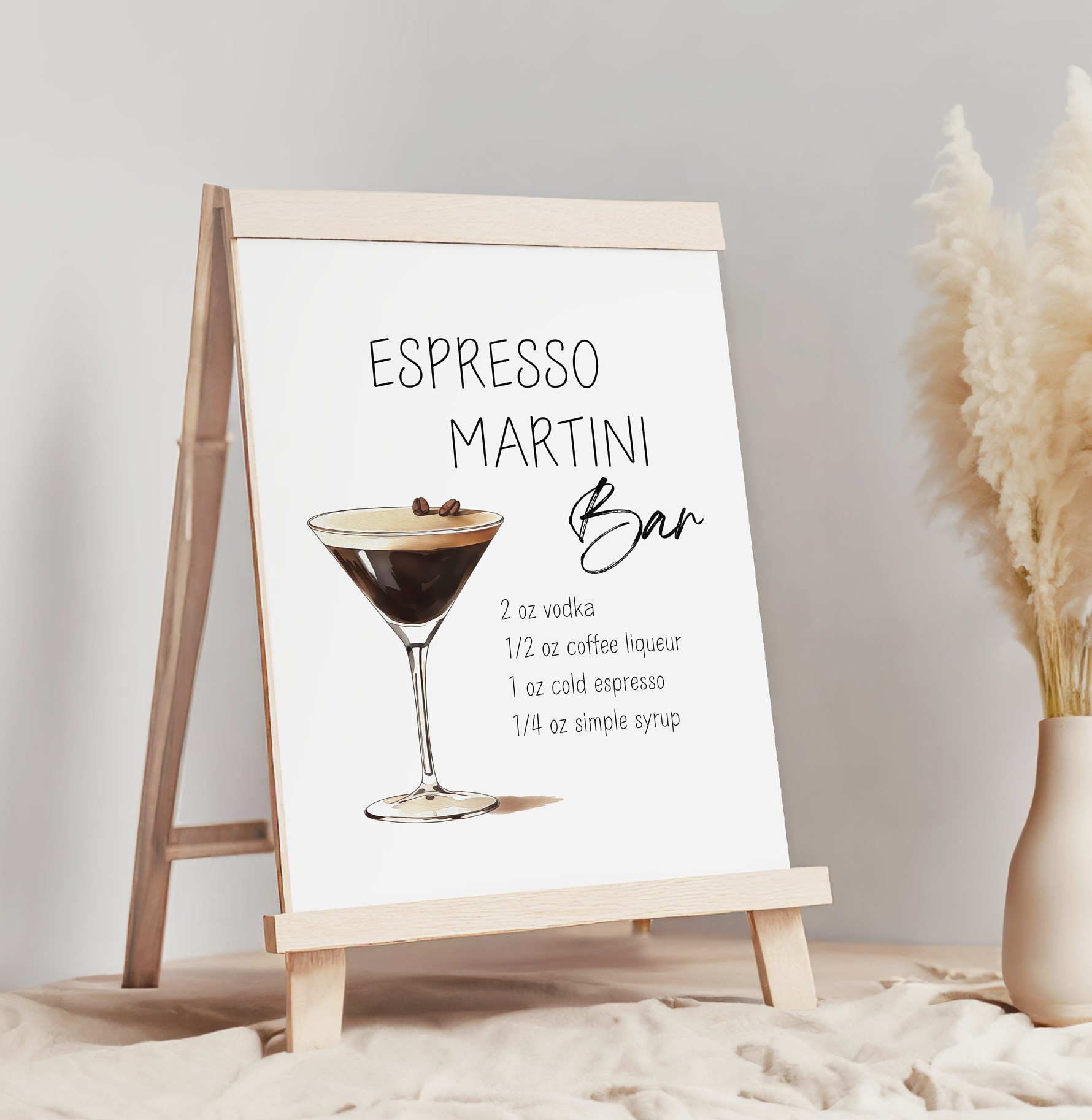 Espresso Martini Bar Sign Editable Espresso Martini Card Cocktail Sign ...