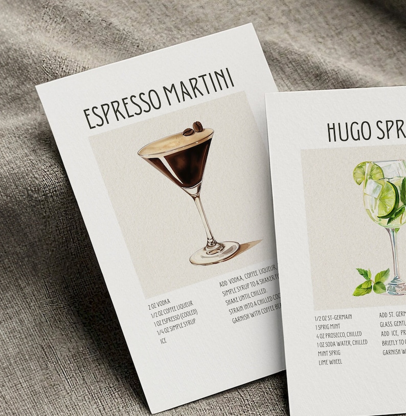 Espresso Martini Recipe Card Prinable Recipe Card Art Espresso Martini ...