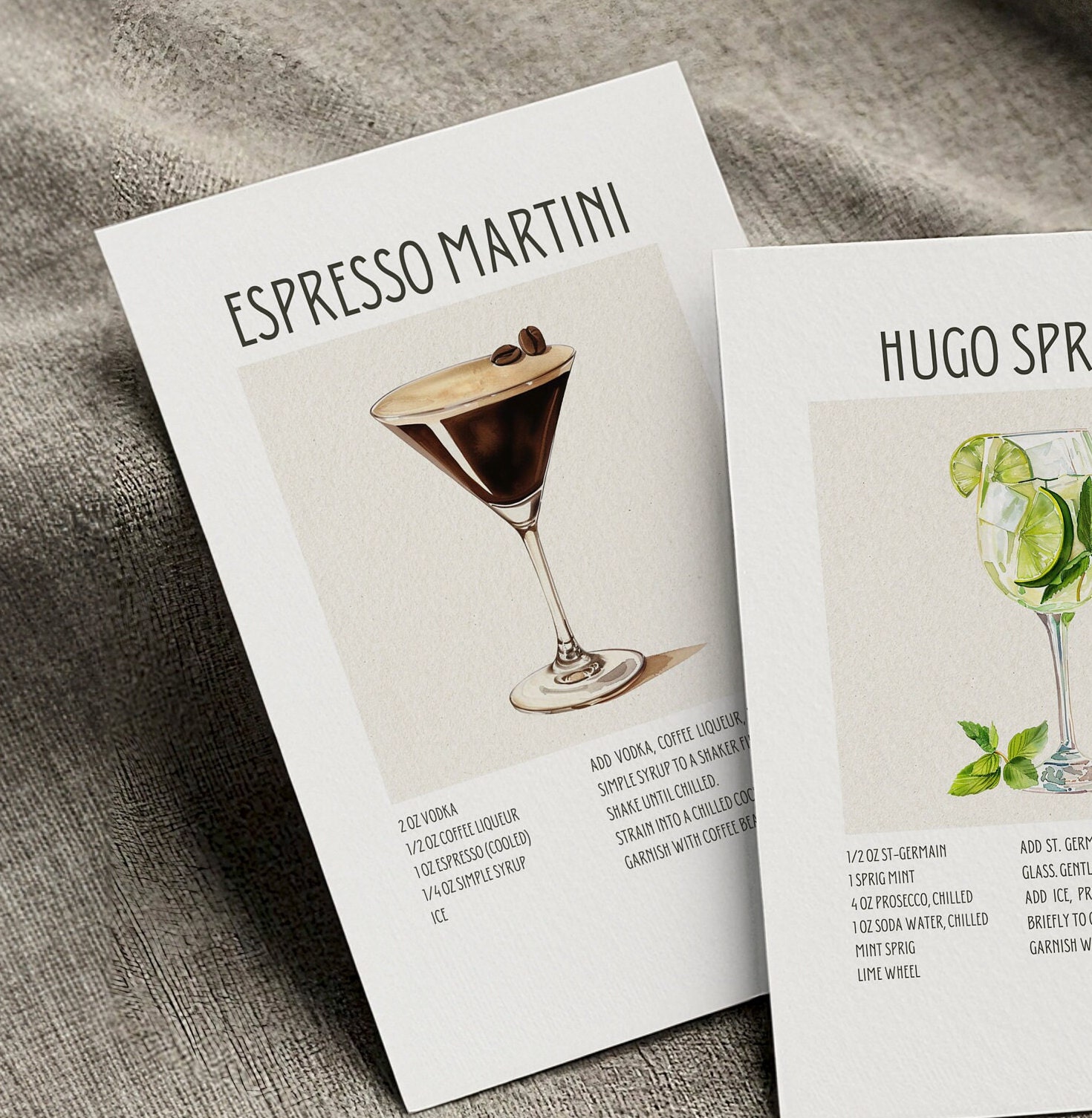 Espresso Martini Recipe Card Prinable Recipe Card Art Espresso Martini ...