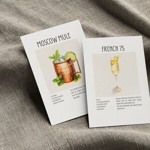 Moscow Mule Recipe Card Printable Cocktail Recipe Art Recipe Card ...