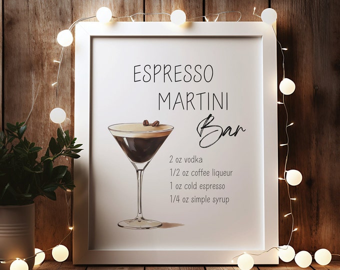 EDITABLE | Espresso Martini Bar Sign Template, 0042AA - Etsy Canada