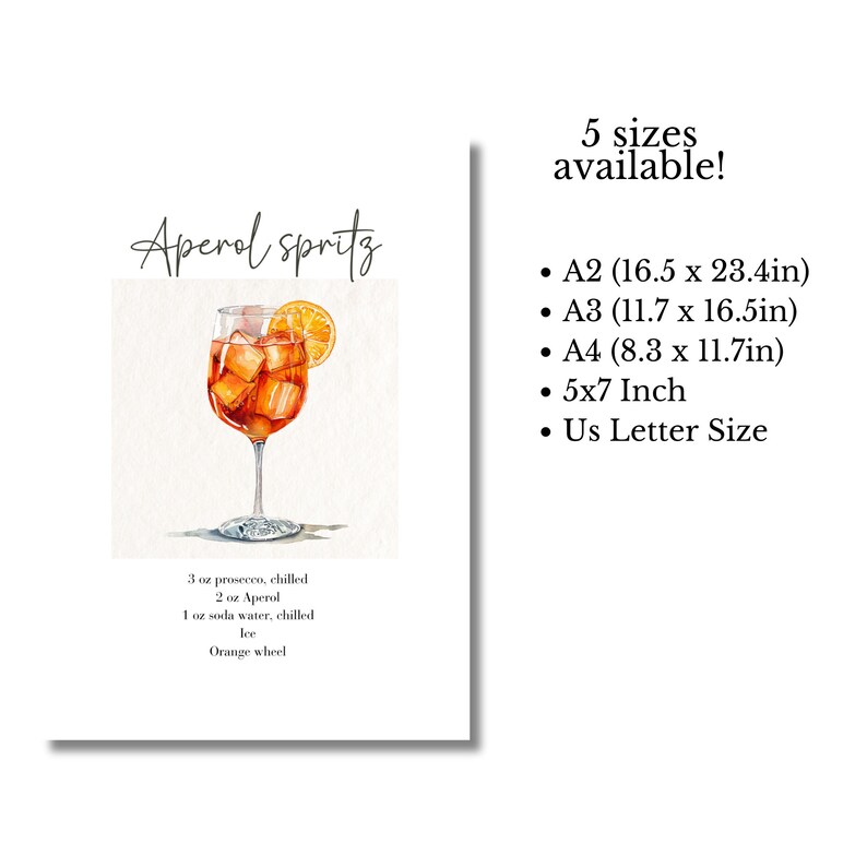 Aperol Spritz Cocktail Print Aperol Print Drink Illustration Aperol ...