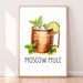 Moscow Mule Wall Art Moscow Mule Print Moscow Mule Poster Cocktail ...