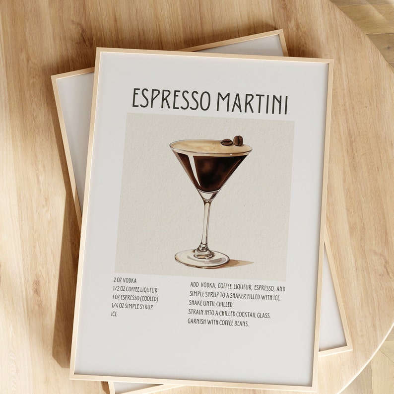 Espresso Martini Recipe Card Prinable Recipe Card Art Espresso Martini ...