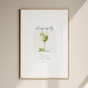 Hugo Spritz Cocktail Print Hugo Print Printable Drink Illustration ...