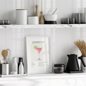 Cosmopolitan Recipe Card Print Cosmopolitan Card Cosmo Print Cocktail ...