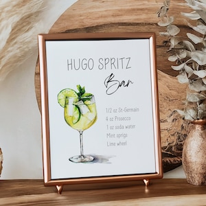Hugo Spritz Bar Sign Editable Hugo Spritz Cocktail Card Cocktail Sign ...