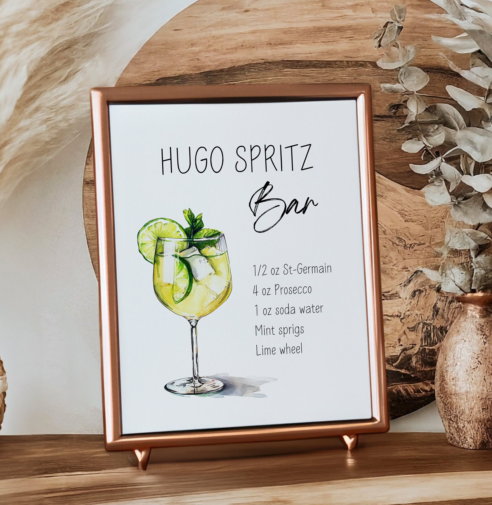 Hugo Spritz Bar Sign Editable Hugo Spritz Cocktail Card Cocktail Sign ...