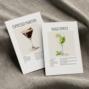 Hugo Spritz Print Cocktail Recipe Printable Drink Illustration Cocktail ...