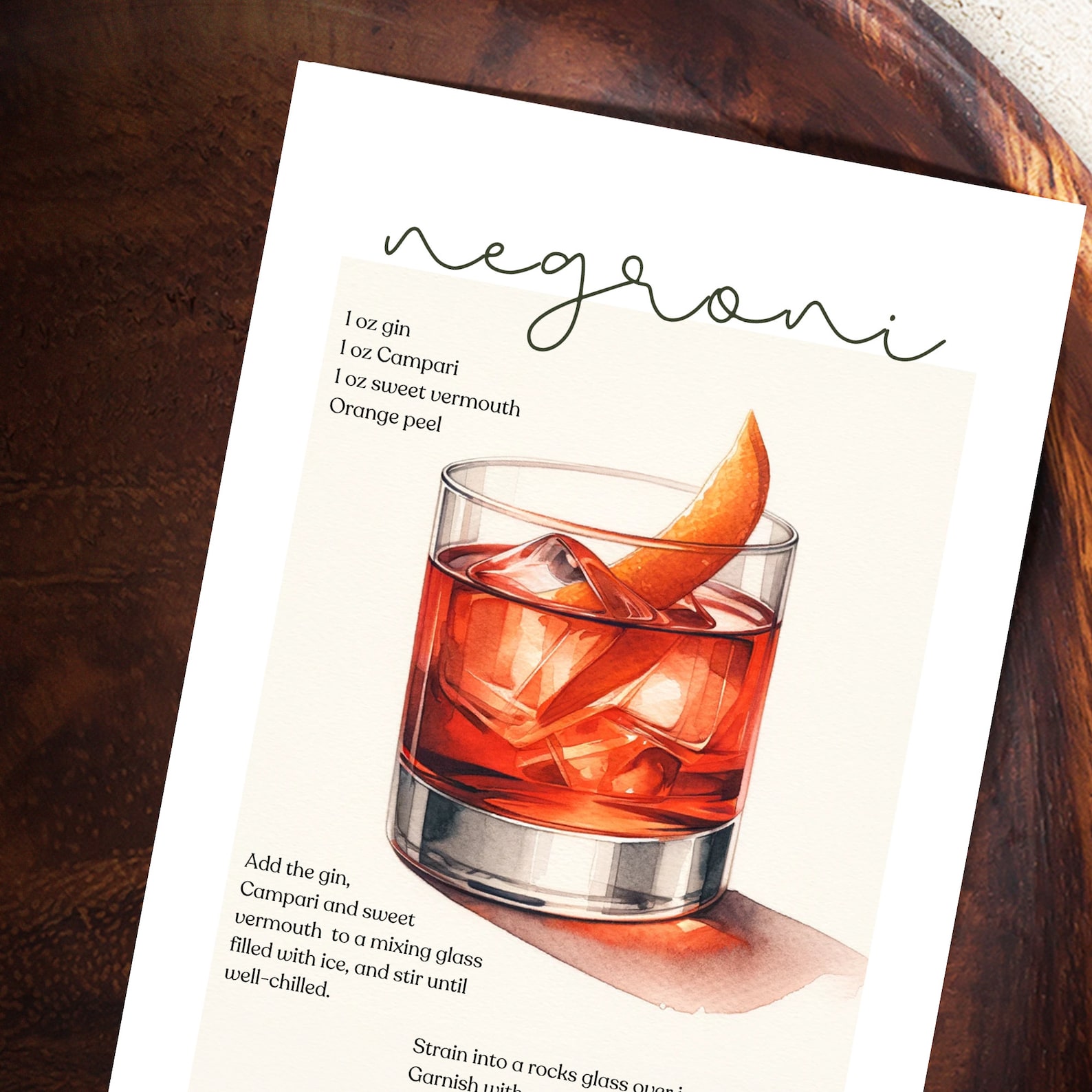 Negroni Recipe Negroni Card Cocktail Recipes Cocktail Recipe Bar Cart ...
