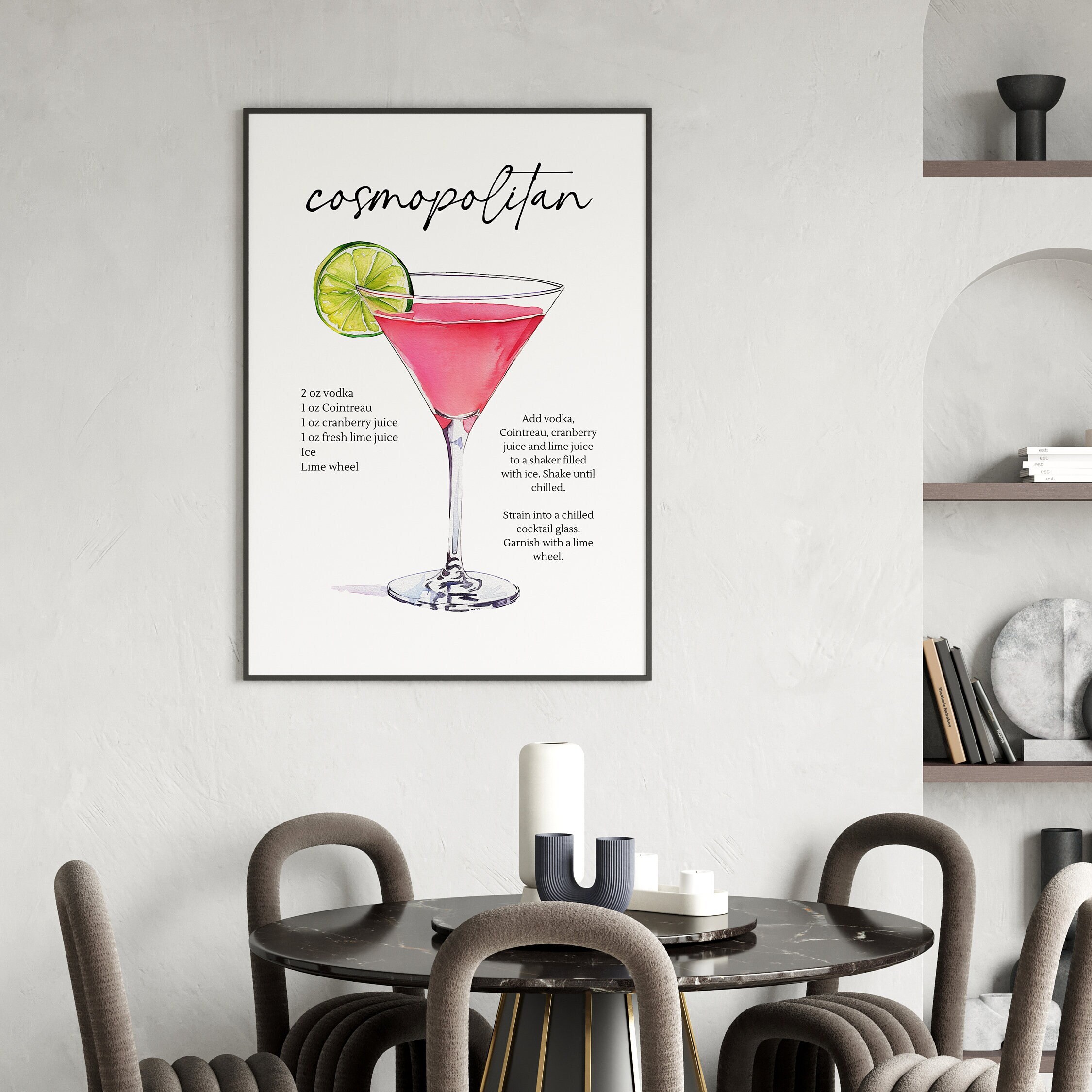 Cosmo Print Cosmopolitan Print Cocktail Card Printable Drink Poster ...