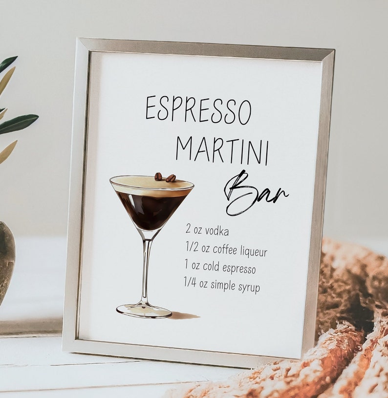 Espresso Martini Bar Sign Editable Espresso Martini Card Cocktail Sign ...