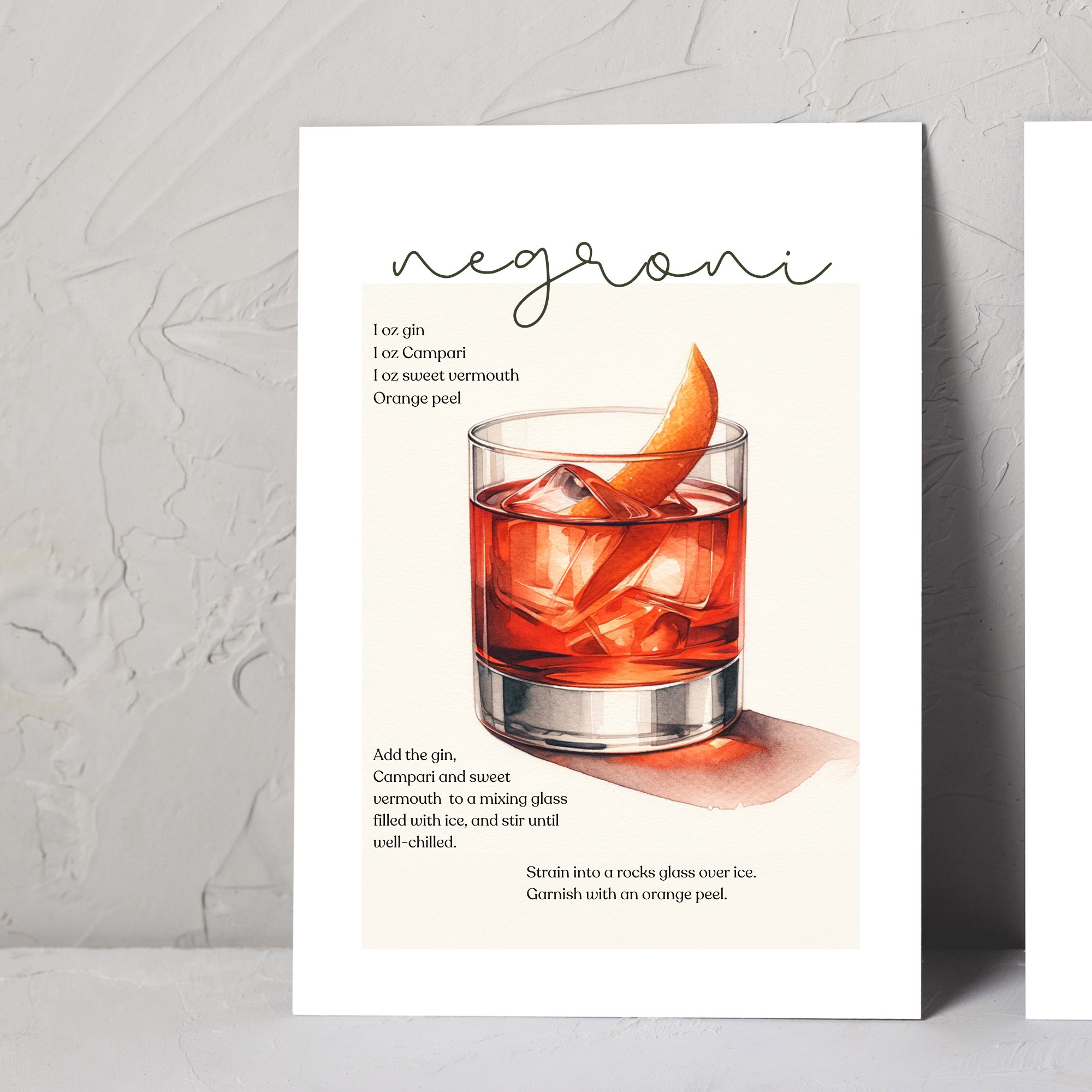 Negroni Recipe Negroni Card Cocktail Recipes Cocktail Recipe Bar Cart ...