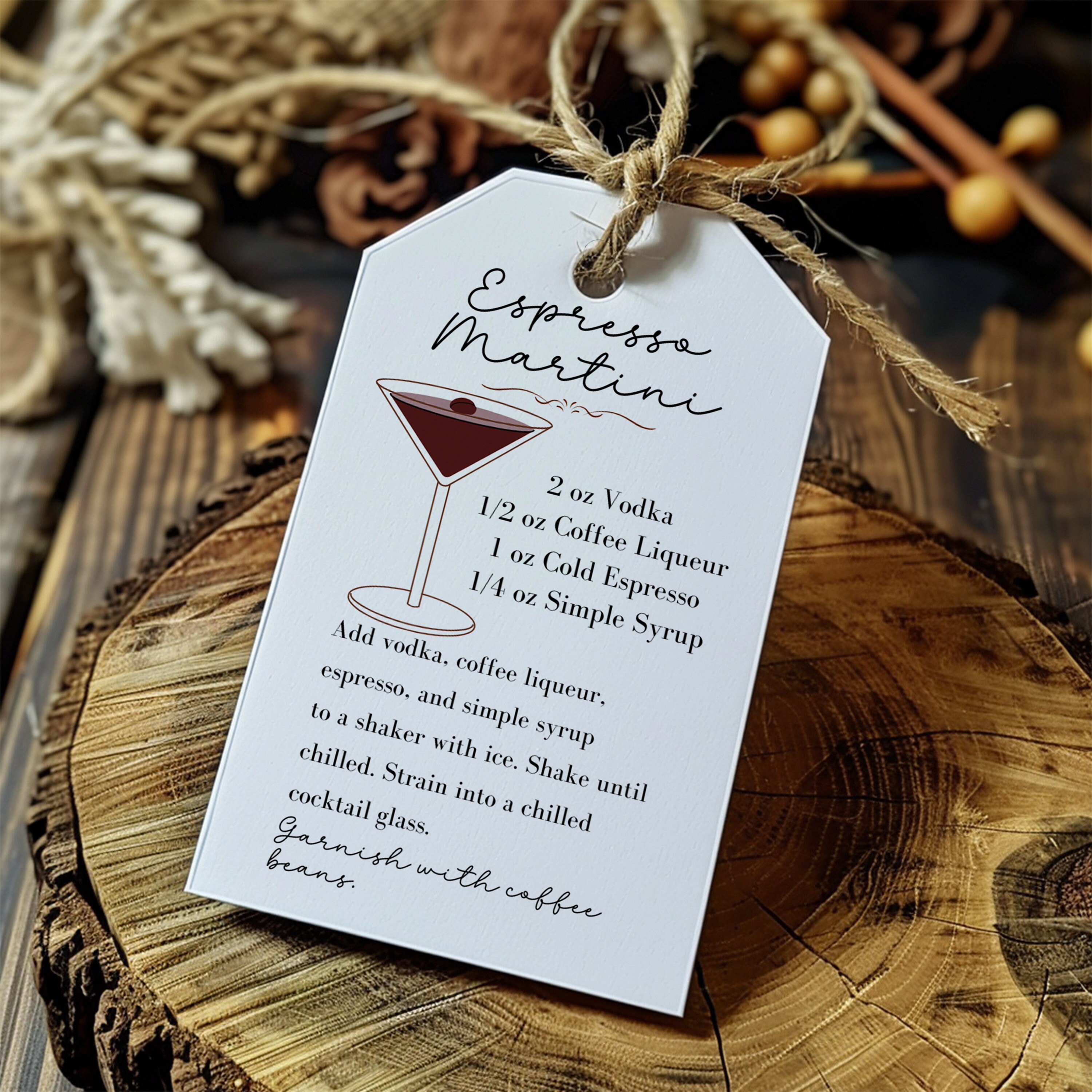 9 Cocktail Favor Tags Bridal Favors Cocktail Recipe Gift Tags Cute Gift ...