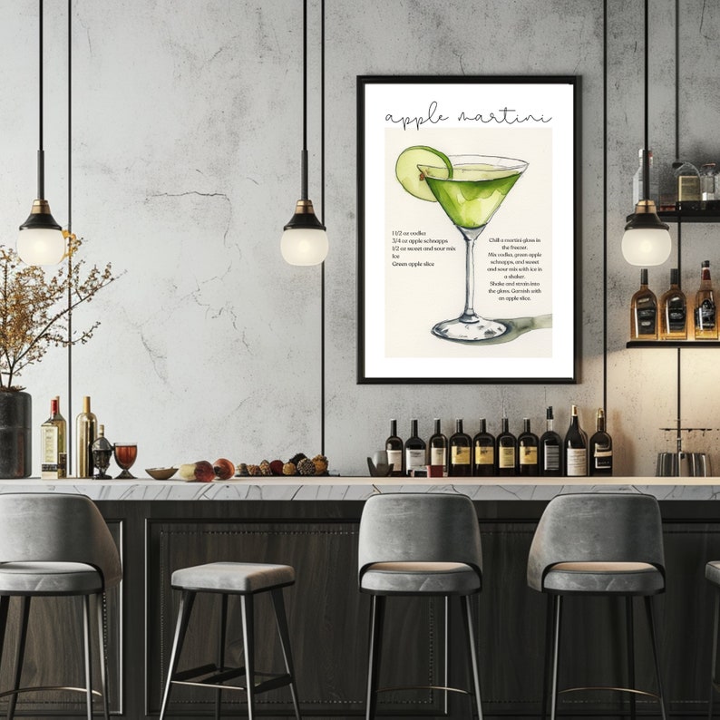 Apple Martini Recipe Appletini Card Appletini Cocktail Recipes Cocktail ...