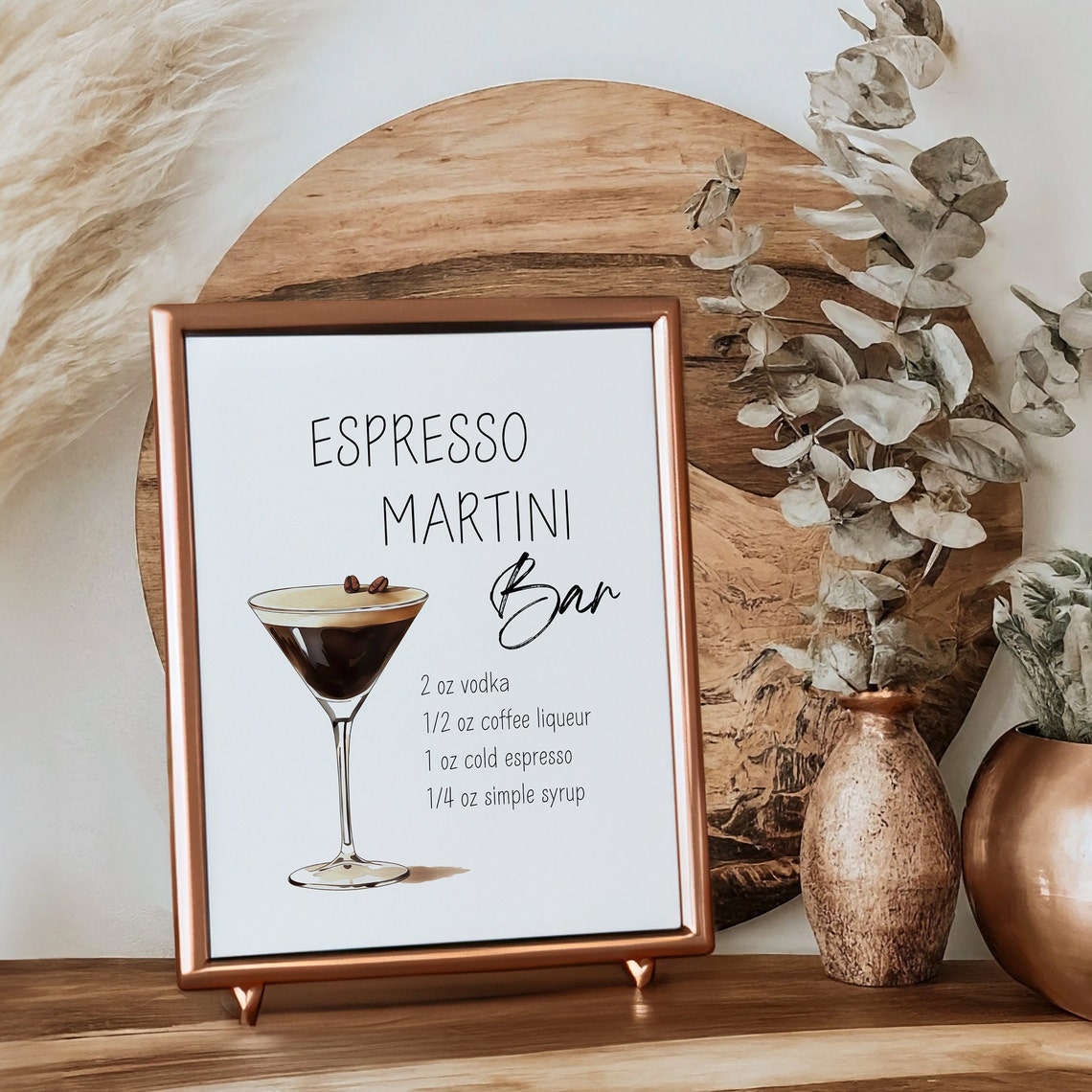 Espresso Martini Bar Sign Editable Espresso Martini Card Cocktail Sign ...
