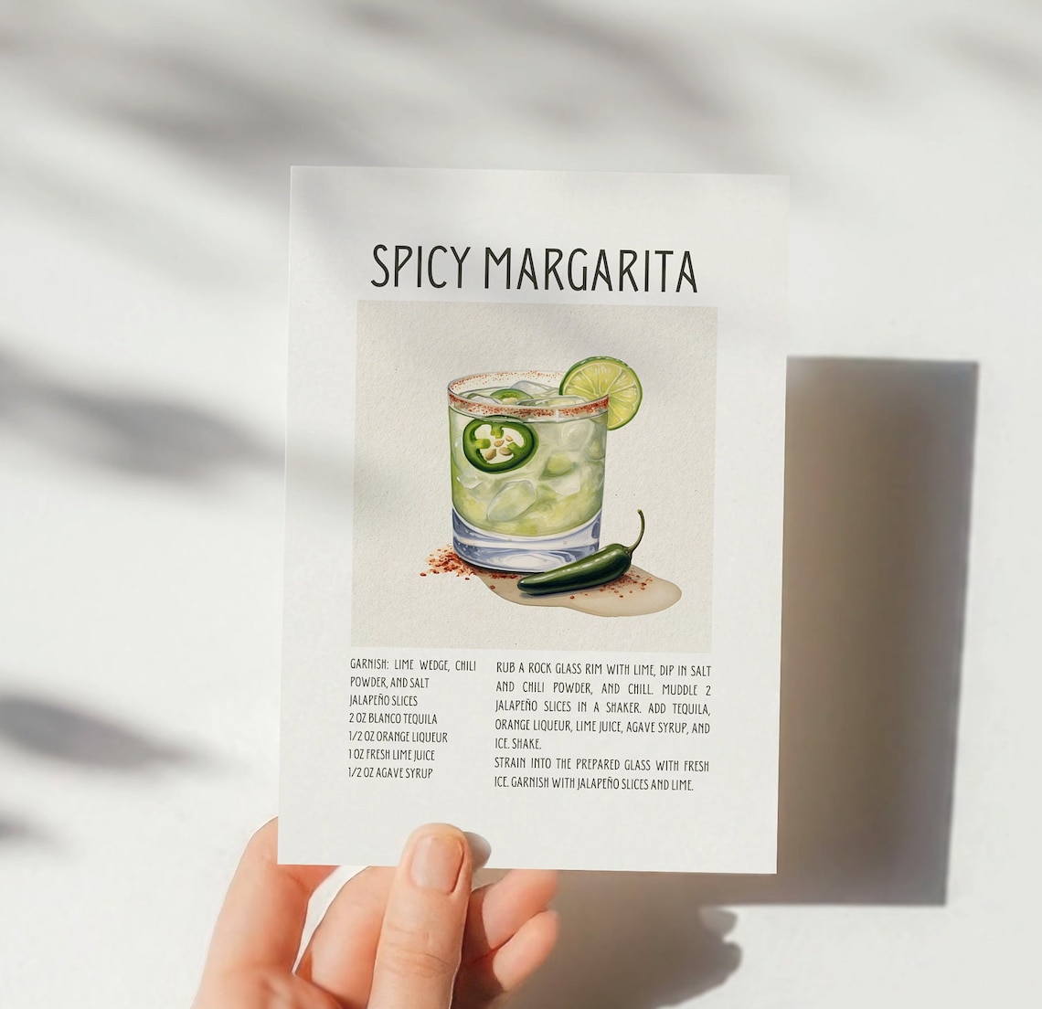 Spicy Margarita Sign Cocktail Recipe Card Spicy Marg Instant Download ...