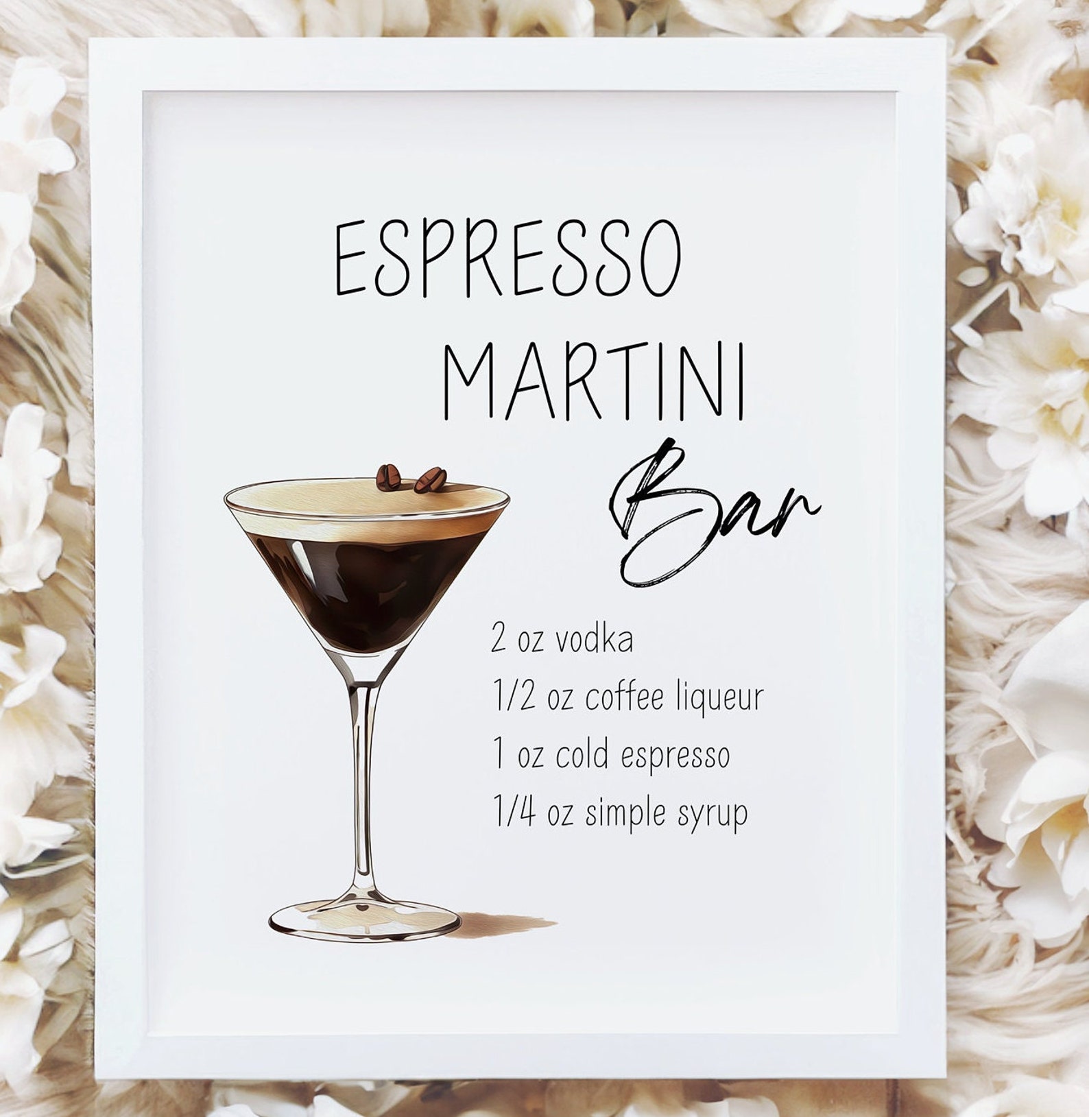Espresso Martini Bar Sign Editable Espresso Martini Card Cocktail Sign ...