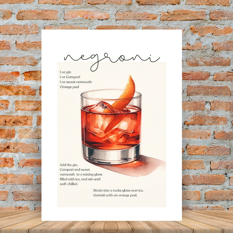 Negroni Recipe Negroni Card Cocktail Recipes Cocktail Recipe Bar Cart ...