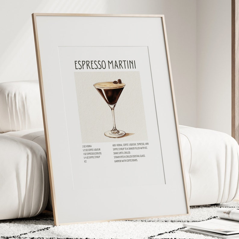 Espresso Martini Recipe Card Prinable Recipe Card Art Espresso Martini ...