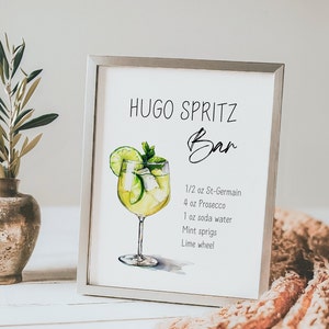 Hugo Spritz Bar Sign Editable Hugo Spritz Cocktail Card Cocktail Sign ...