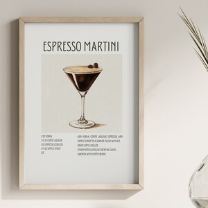 Espresso Martini Recipe Card Prinable Recipe Card Art Espresso Martini ...