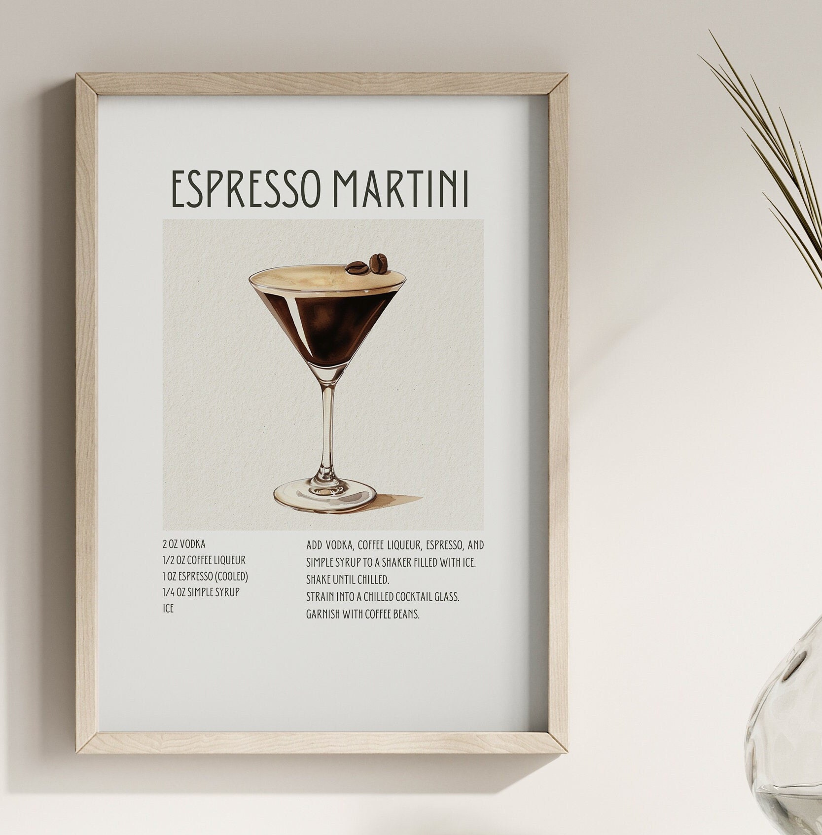Espresso Martini Recipe Card Prinable Recipe Card Art Espresso Martini ...