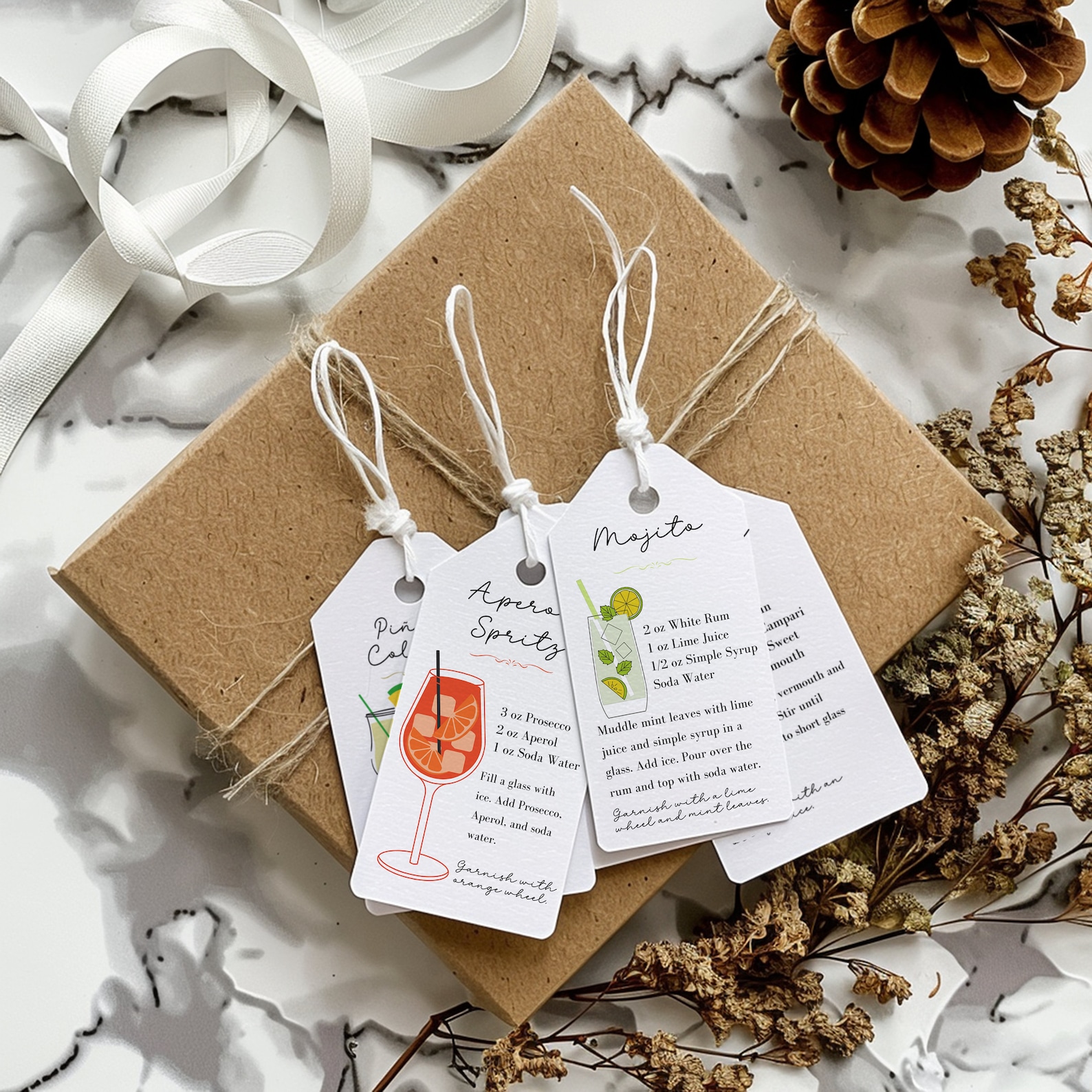 9 Cocktail Favor Tags Bridal Favors Cocktail Recipe Gift Tags Cute Gift ...