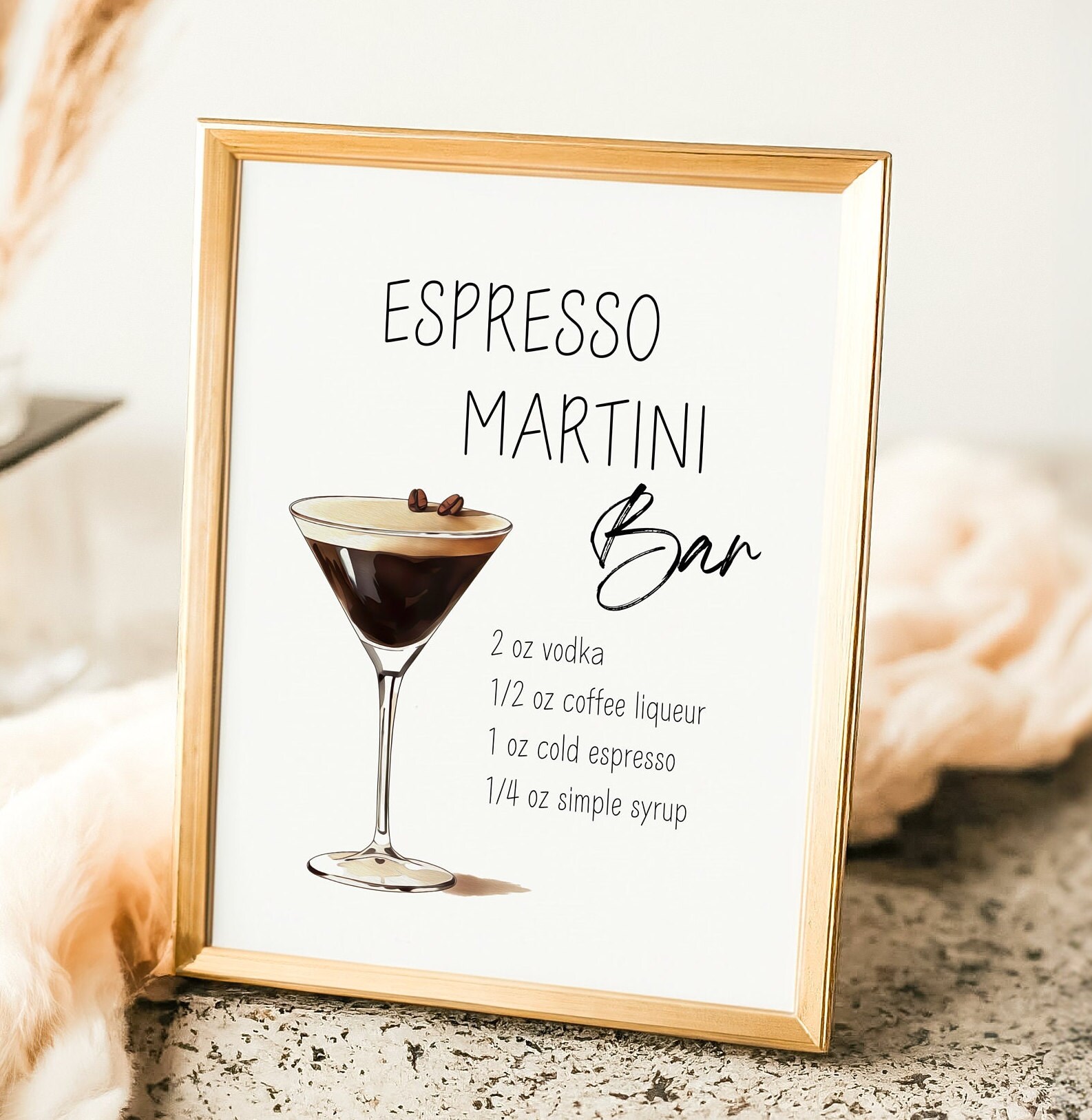 Espresso Martini Bar Sign Editable Espresso Martini Card Cocktail Sign ...