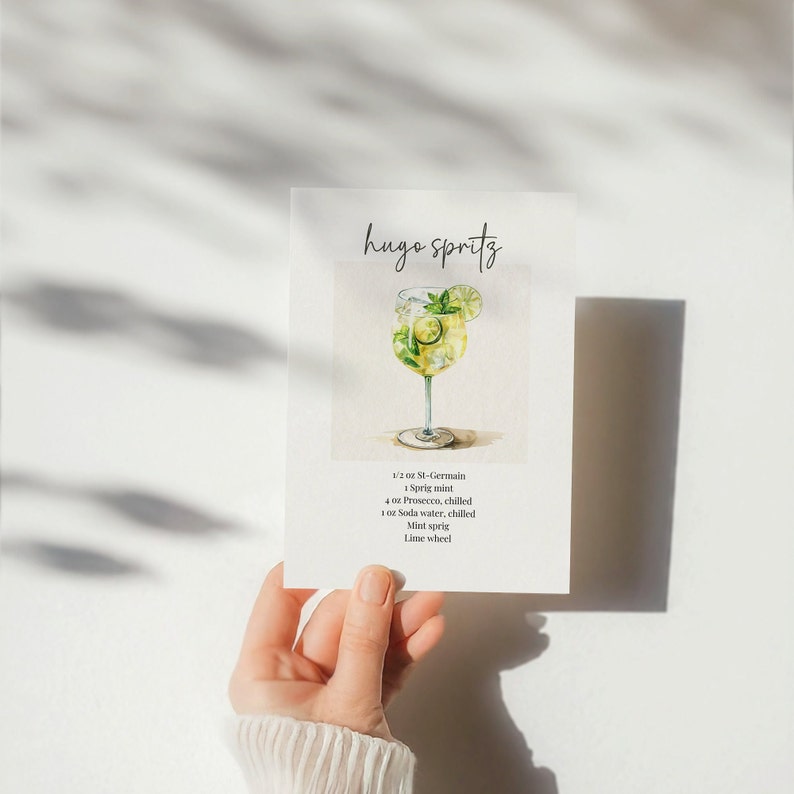 Editable Hugo Spritz Cocktail Print Editable Hugo Print Printable Drink ...
