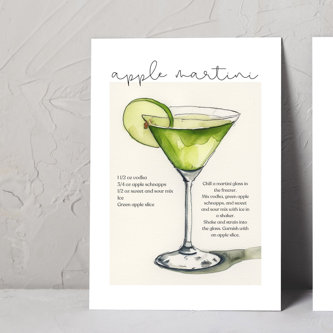 Apple Martini Recipe Appletini Card Appletini Cocktail Recipes Cocktail ...