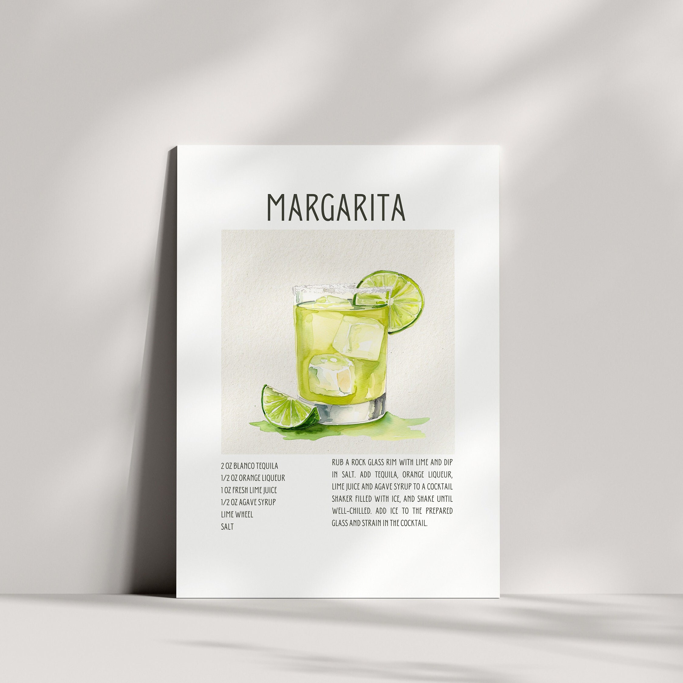 6 Cocktail Recipe Cards Cocktail Cards Cockail Prints Bar Cart Decor ...