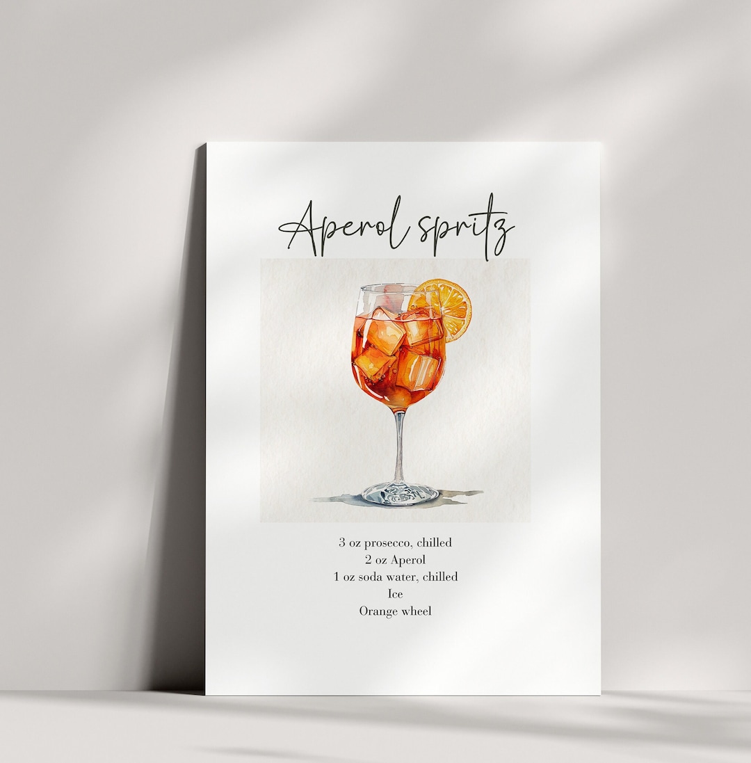 Aperol Spritz Cocktail Print Aperol Print Drink Illustration Aperol ...