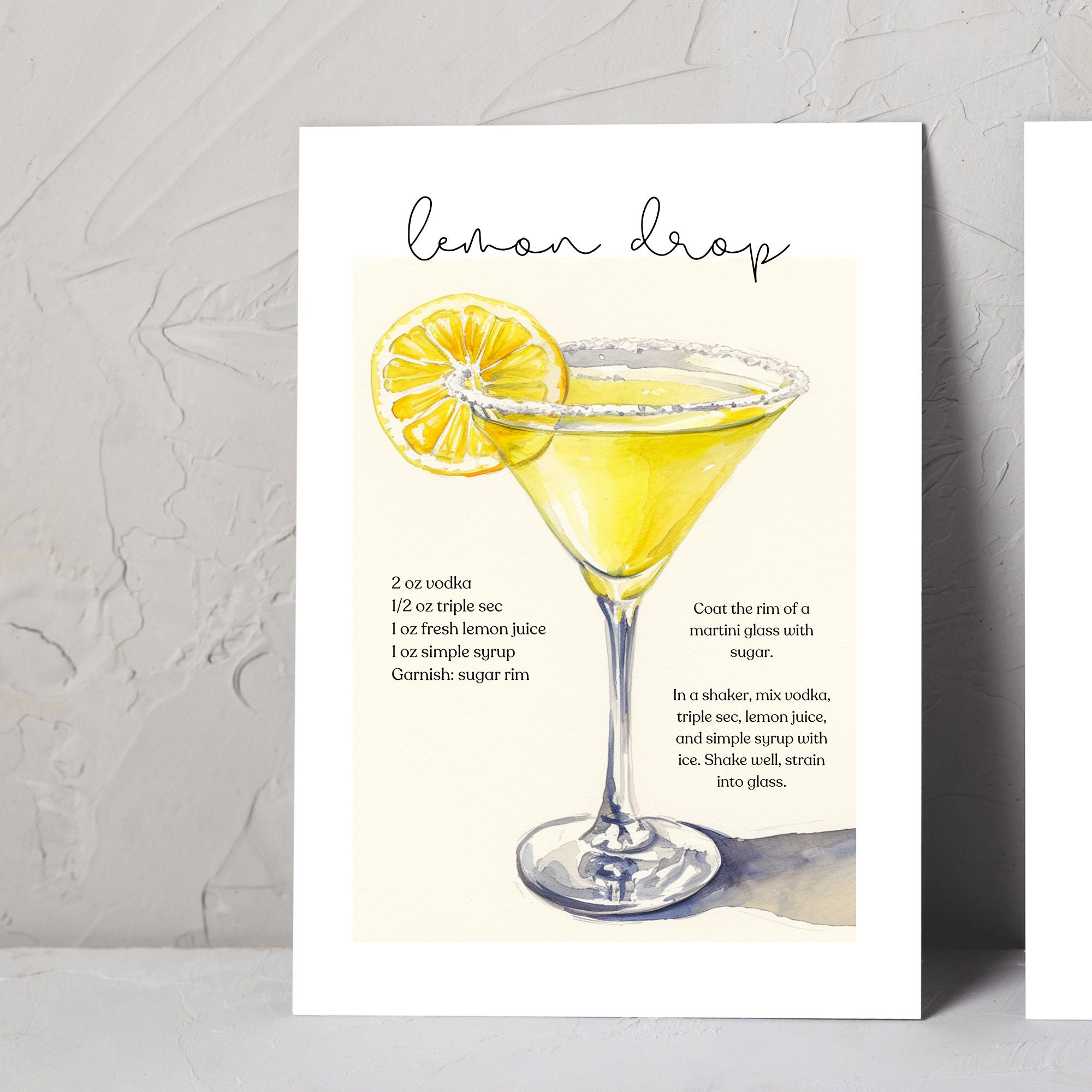 Lemon Drop Recipe Lemon Drop Martini Card Cocktail Recipes Cocktail ...