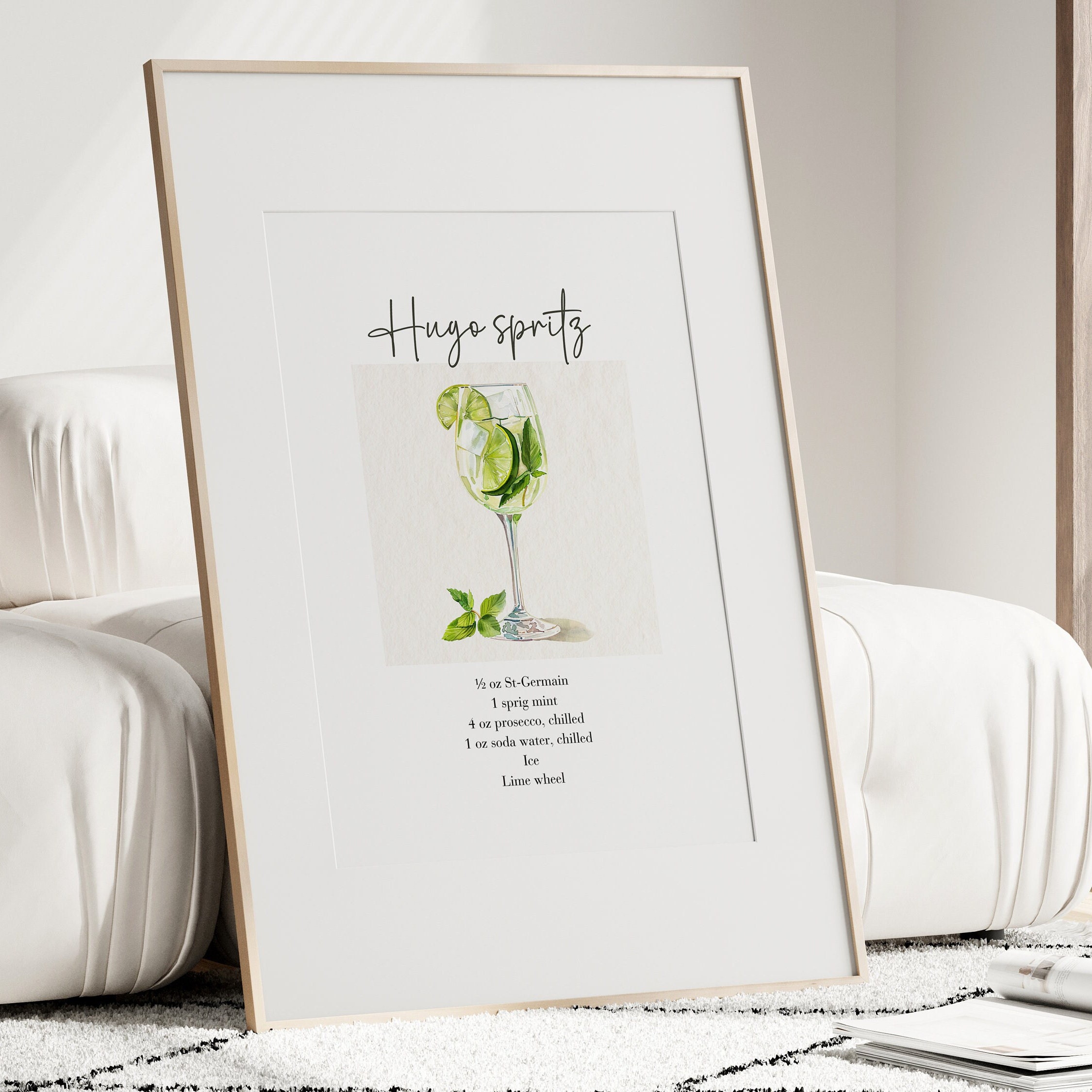 Hugo Spritz Cocktail Print Hugo Print Printable Drink Illustration ...