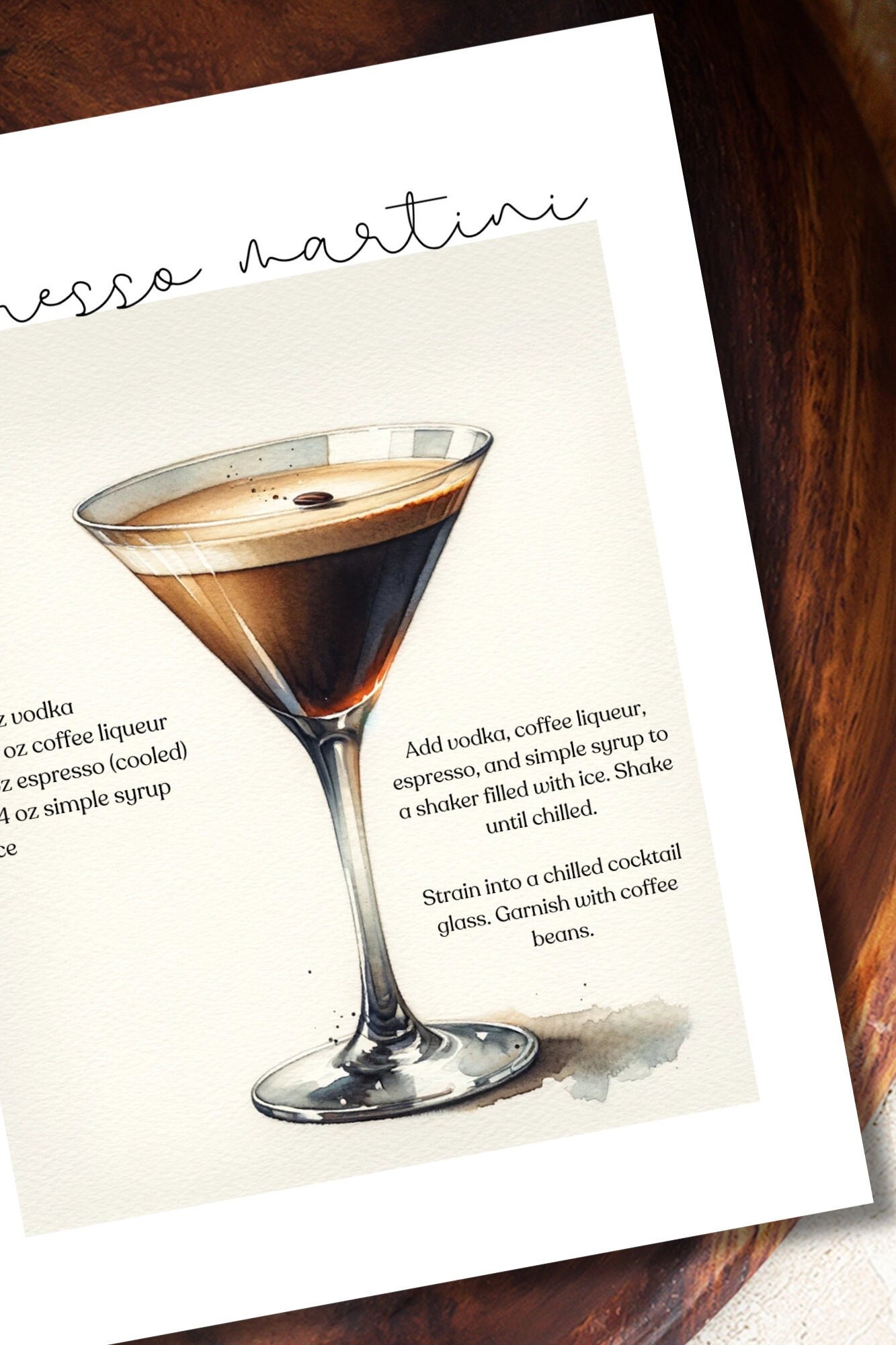 Espresso Martini Recipe Espresso Martini Card Cocktail Recipes Cocktail ...