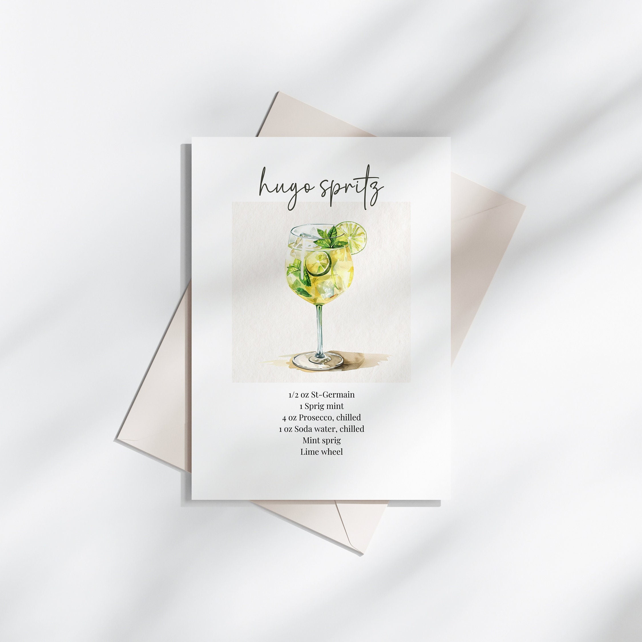 Editable Hugo Spritz Cocktail Print Editable Hugo Print Printable Drink ...