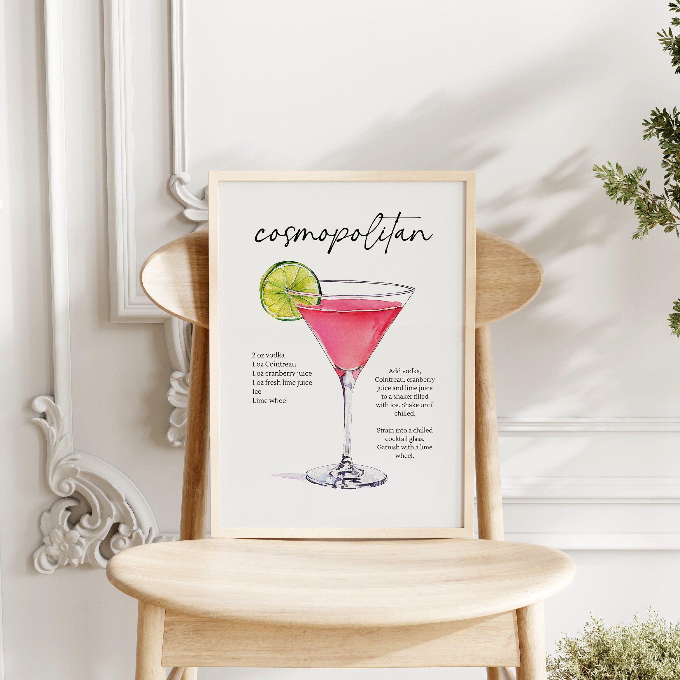 Cosmo Print Cosmopolitan Print Cocktail Card Printable Drink Poster ...