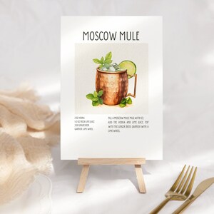 Moscow Mule Cocktail Recipe Card Moscow Mule Card Instant Download ...
