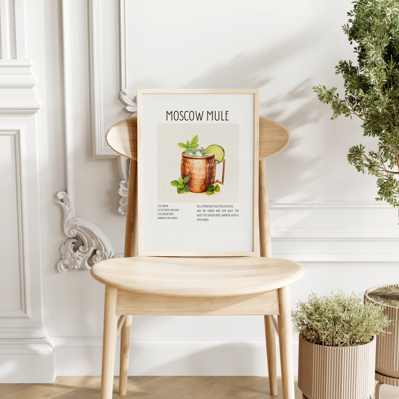 Moscow Mule Recipe Card Printable Cocktail Recipe Art Recipe Card ...