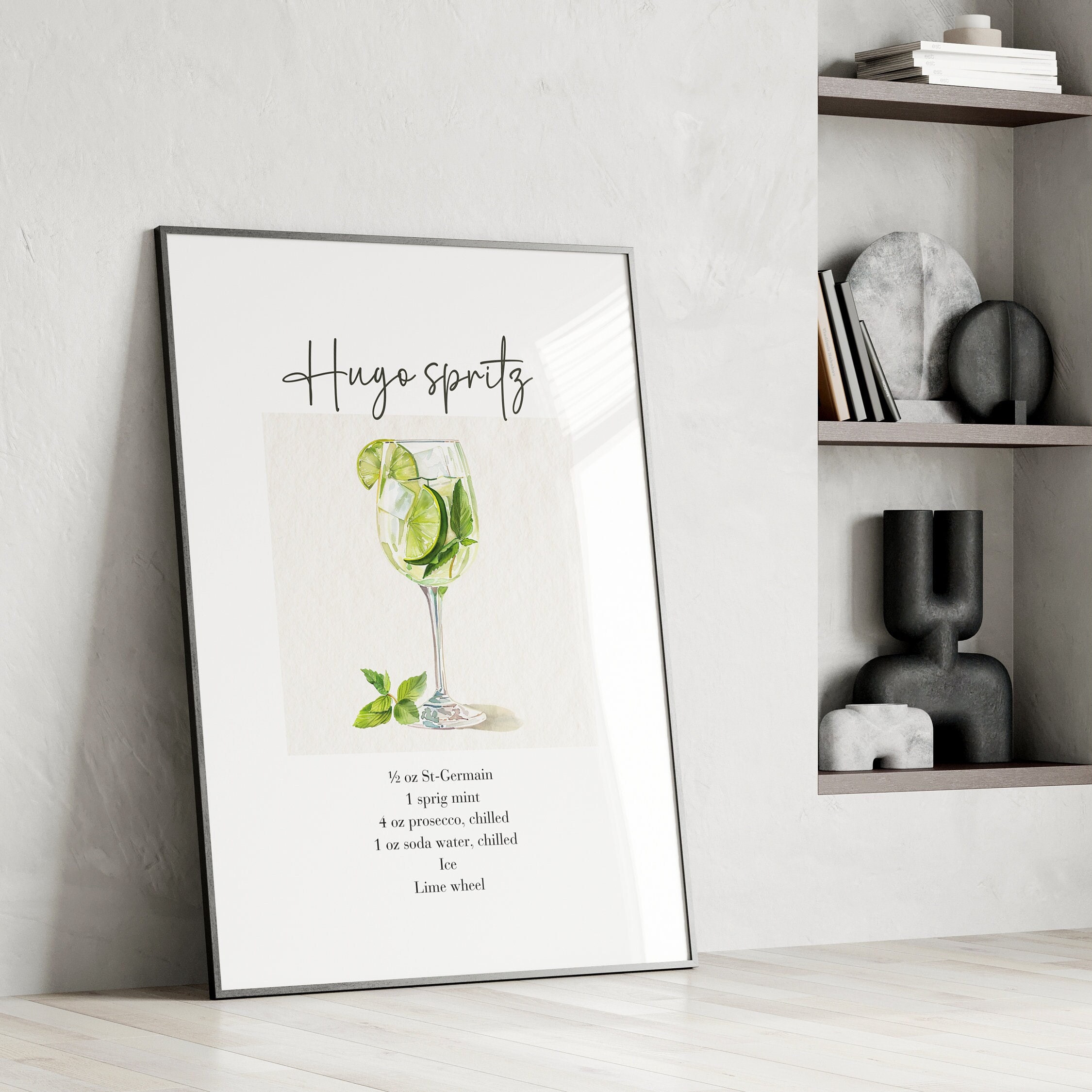 Hugo Spritz Cocktail Print Hugo Print Printable Drink Illustration ...