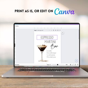 Espresso Martini Bar Sign Editable Espresso Martini Card Cocktail Sign ...