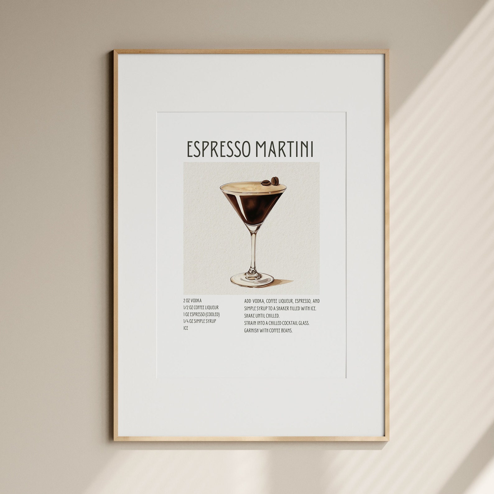 Espresso Martini Recipe Card Prinable Recipe Card Art Espresso Martini ...